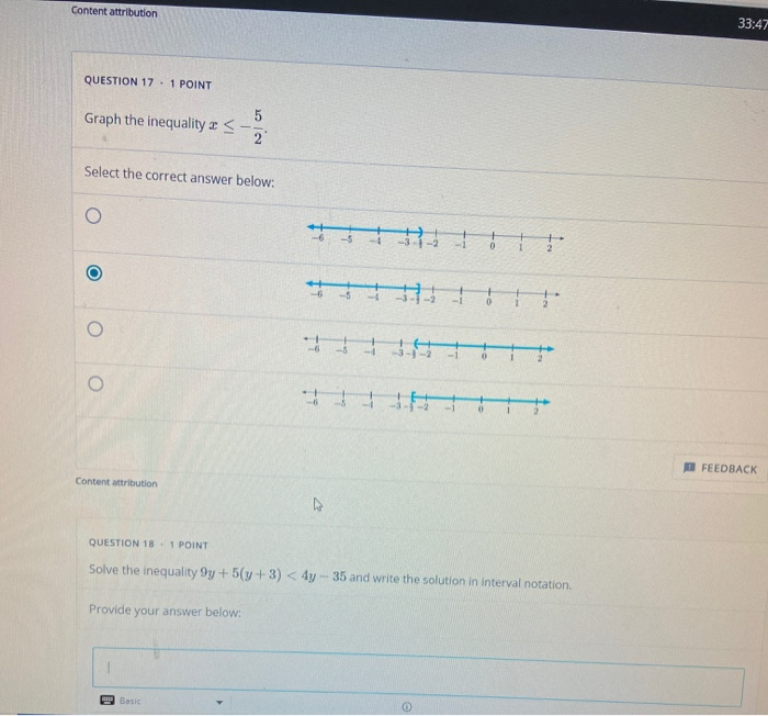 Solved Content attribution 33:47 QUESTION 17 - 1 POINT Graph | Chegg.com