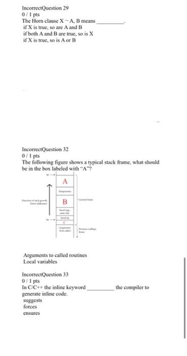 Solved IncorrectQuestion 25 0/1 pts In logic programming, | Chegg.com
