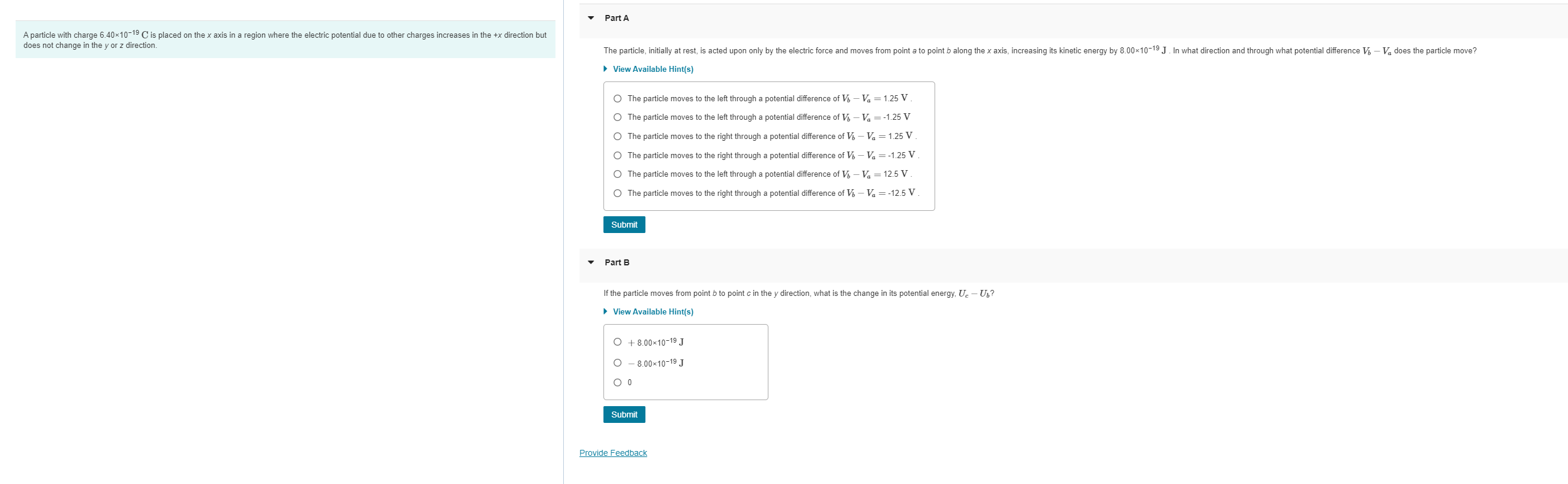 Solved A particle with charge 6.40×10-19C is ﻿placed on ﻿the | Chegg.com