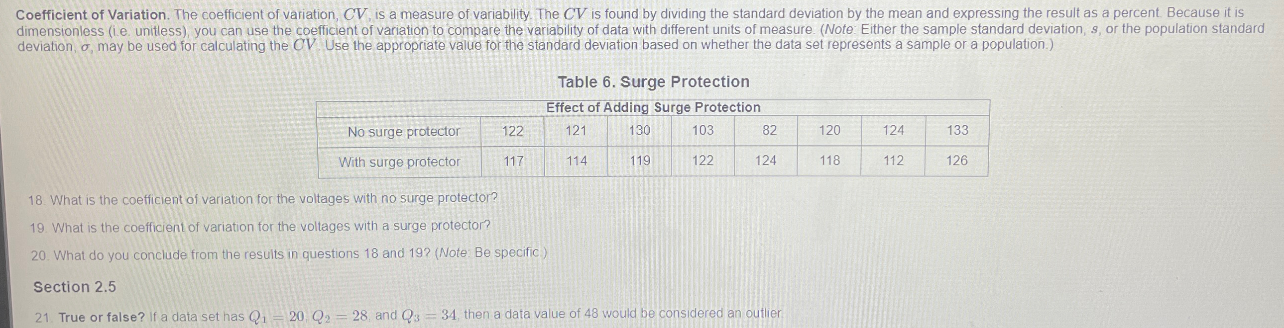 Solved Coefficient of Variation. The coefficient of | Chegg.com