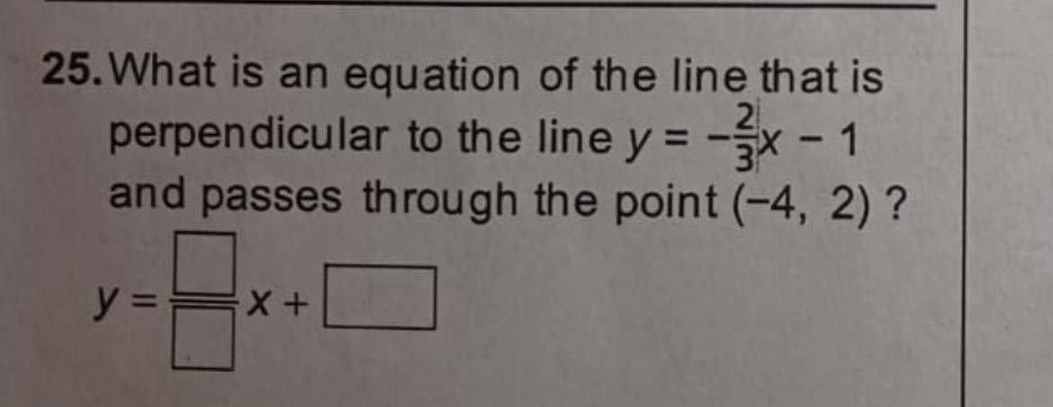 Solved What is an equation of the line that is perpendicular | Chegg.com