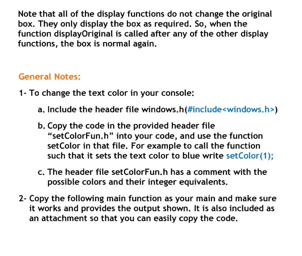 Solved Task Declare And Implement A Class Coloredbox Which 