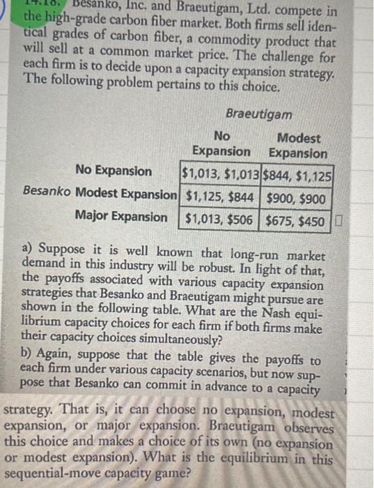 17.10. Desanko, Inc. and Braeutigam, Ltd. compete in | Chegg.com