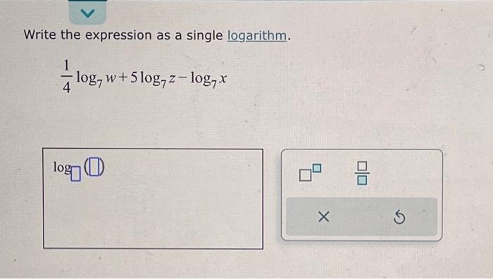 Solved Write the expression as a single logarithm. \\[ | Chegg.com