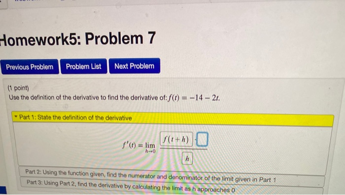 Solved Homework5: Problem 7 Previous Problem Problem List | Chegg.com