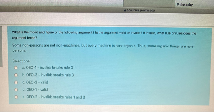 Solved Philosophy ecourses.pvamu.edu What is the mood and | Chegg.com
