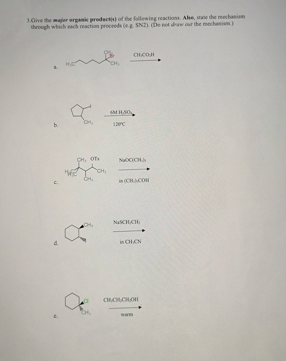 Solved Give the major organic product(s) ﻿of the following | Chegg.com