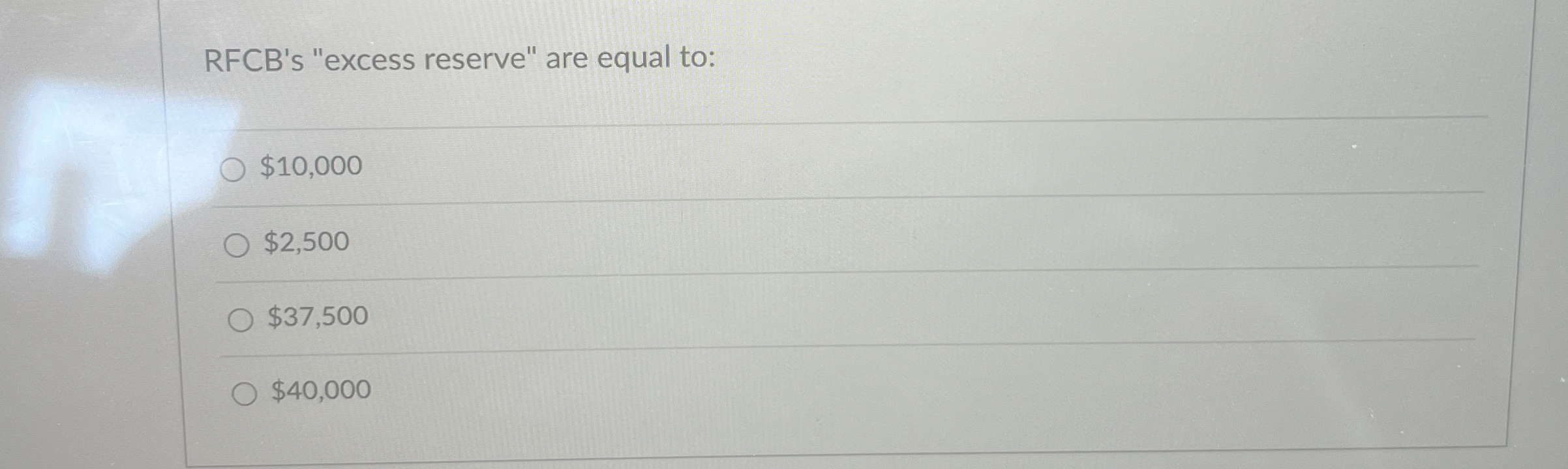 Solved RFCB's "excess reserve" are equal | Chegg.com