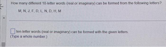Solved How many different 10-letter words (real or | Chegg.com