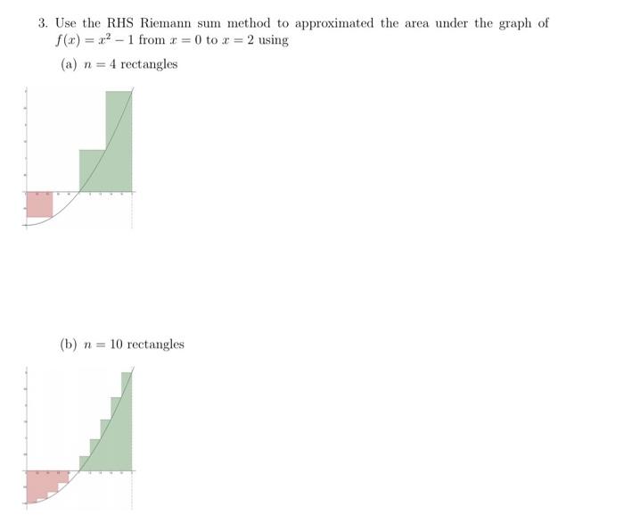 Solved 3. Use the RHS Riemann sum method to approximated the | Chegg.com