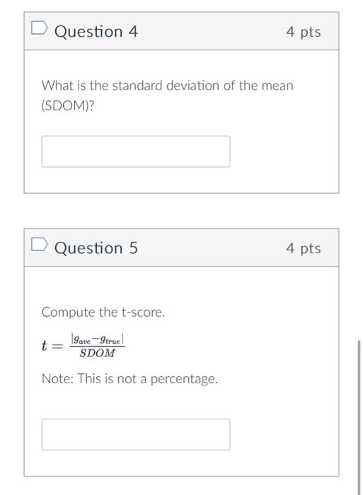 Solved What is the standard deviation of the mean (SDOM)? | Chegg.com