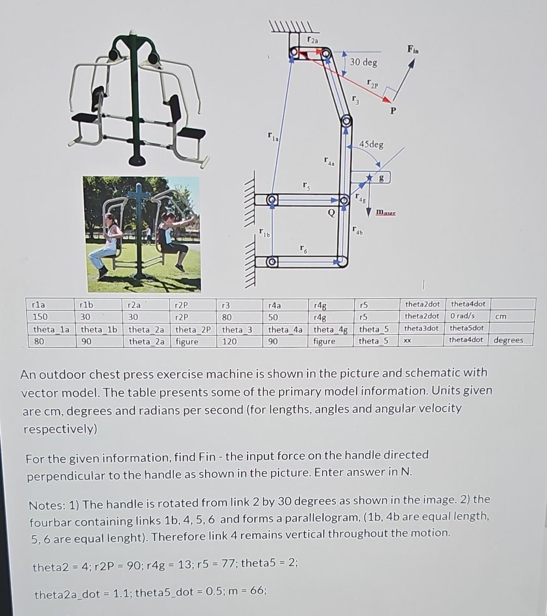 An outdoor chest press exercise machine is shown in | Chegg.com