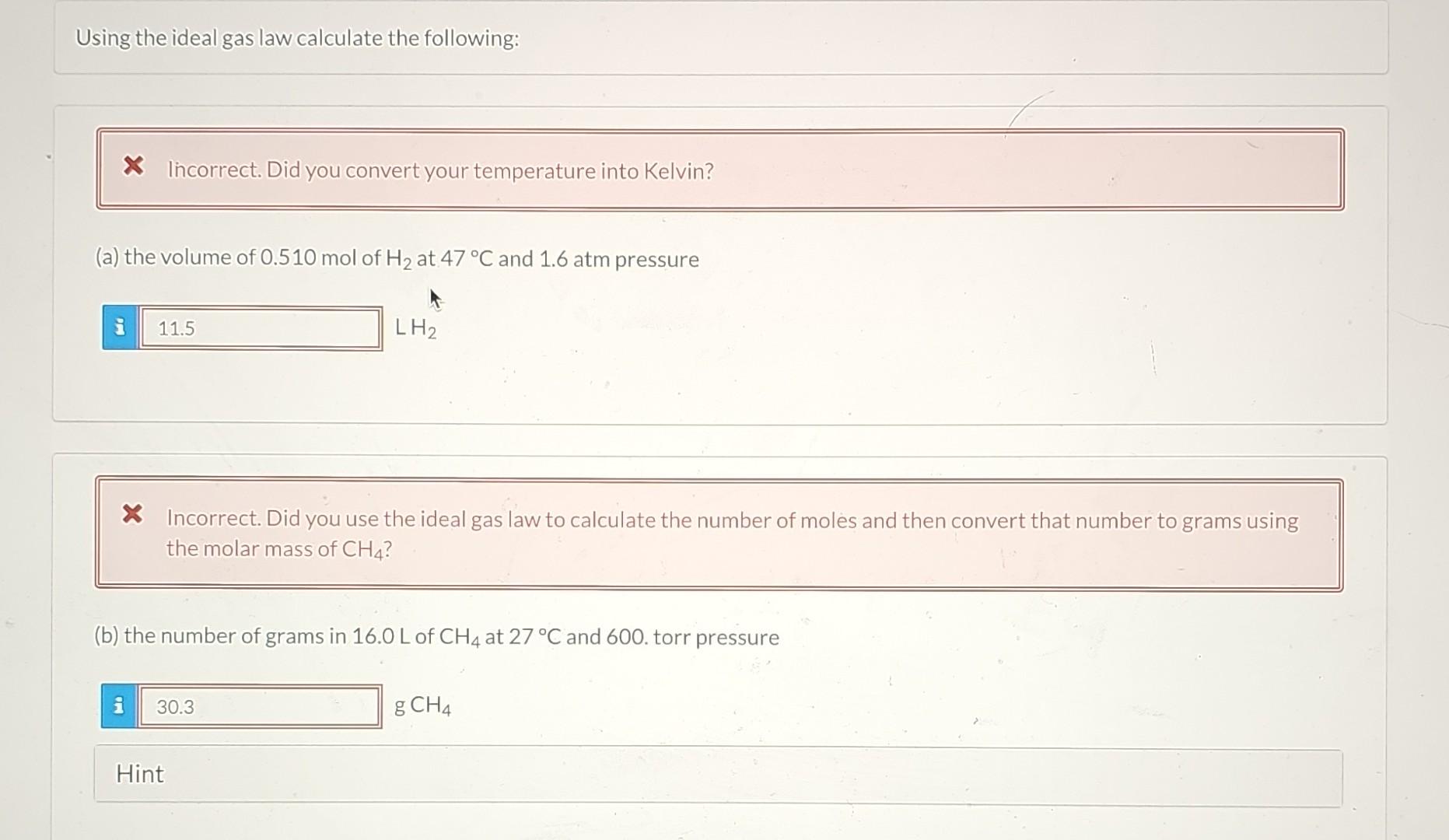 Solved Using the ideal gas law calculate the following: x | Chegg.com