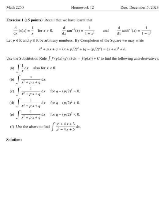 Solved Exercise 1 (15 points) Recall that we have learnt | Chegg.com