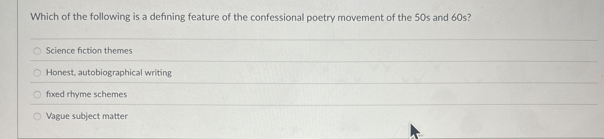 Solved Which of the following is a defining feature of the | Chegg.com