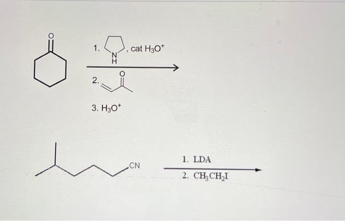 Solved 3. H3O+ 2. CH3CH2I 1. LDA | Chegg.com