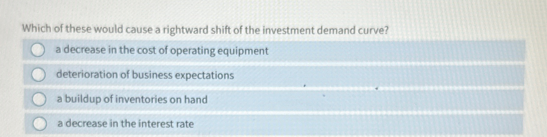 Solved Which of these would cause a rightward shift of the | Chegg.com