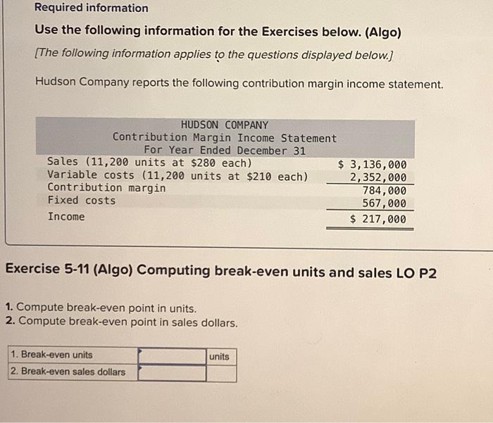 Solved Required information Use the following information | Chegg.com