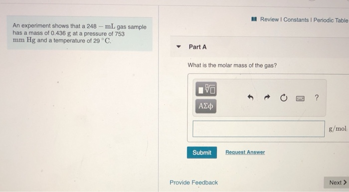Solved Pall An experiment shows that a 114 mL gas sample has | Chegg.com