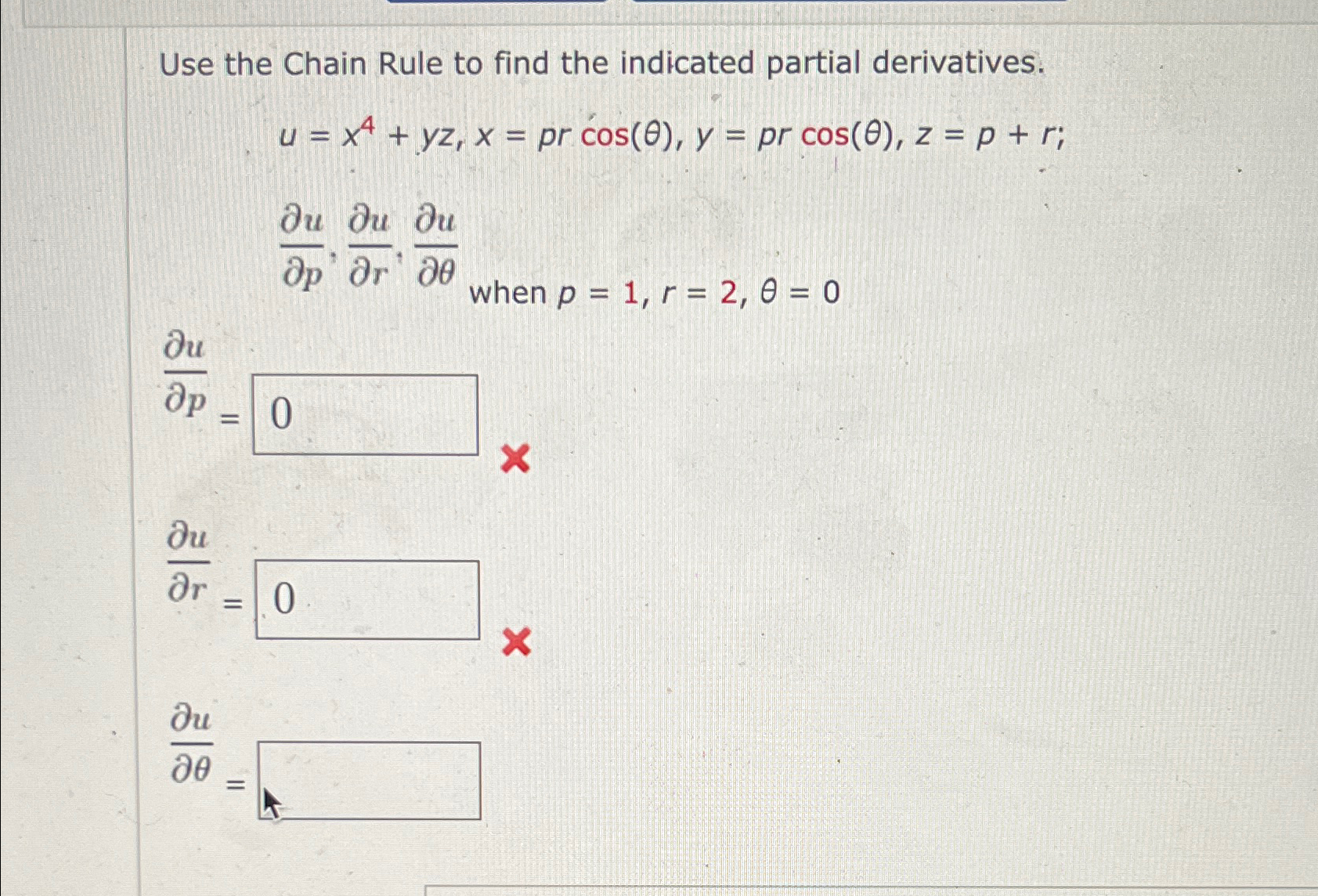Solved Use the Chain Rule to find the indicated partial | Chegg.com