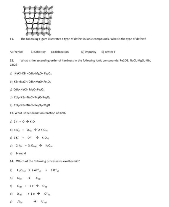 Solved 11. The following Figure illustrates a type of defect | Chegg.com