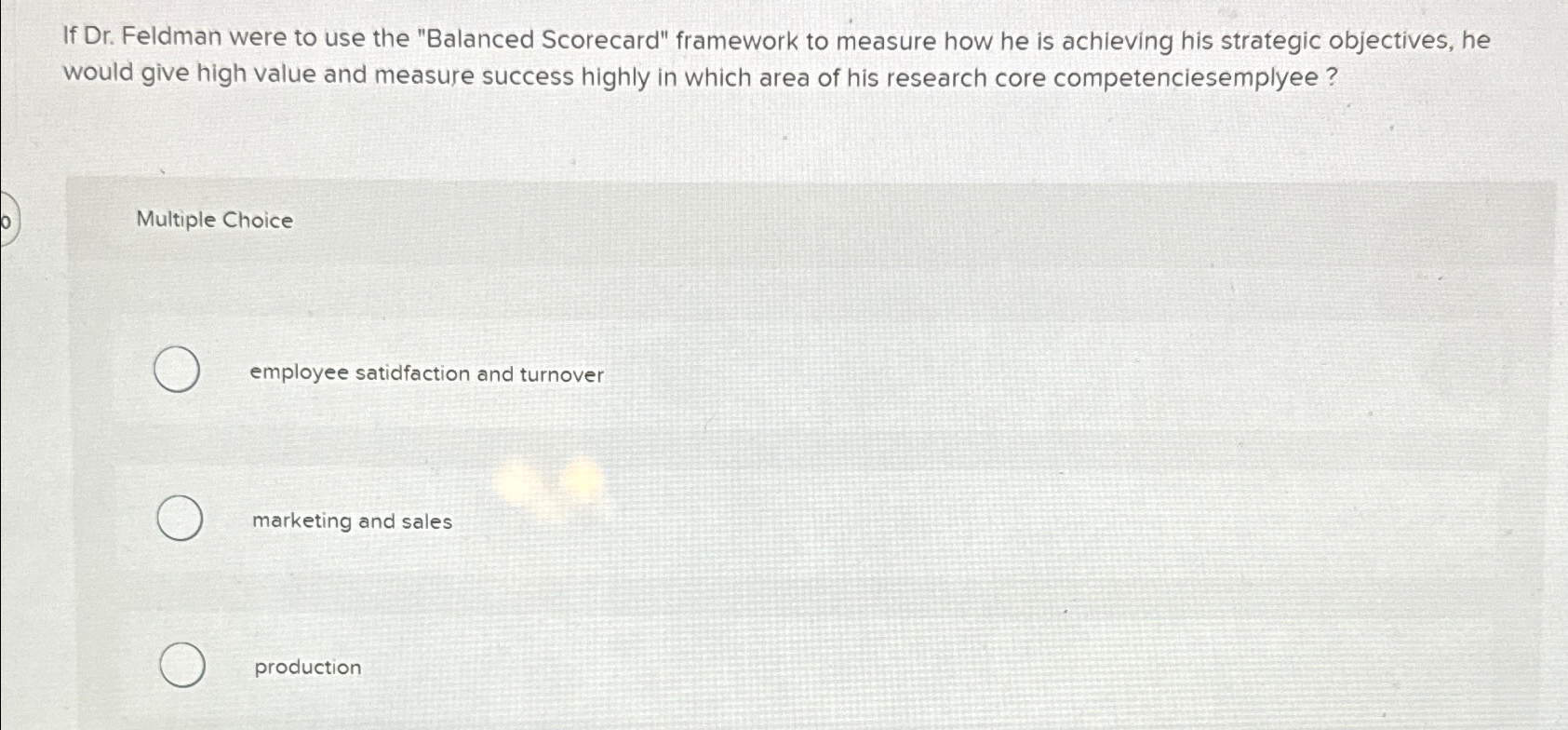 Solved If Dr. ﻿Feldman were to use the "Balanced Scorecard" | Chegg.com