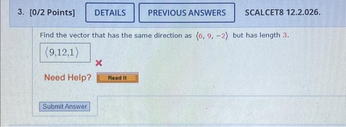 Solved Find the vector that has the same direction as | Chegg.com