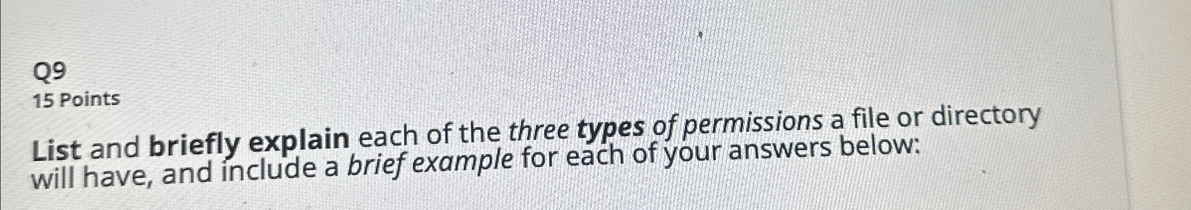 Solved Q915 ﻿PointsList and briefly explain each of the | Chegg.com
