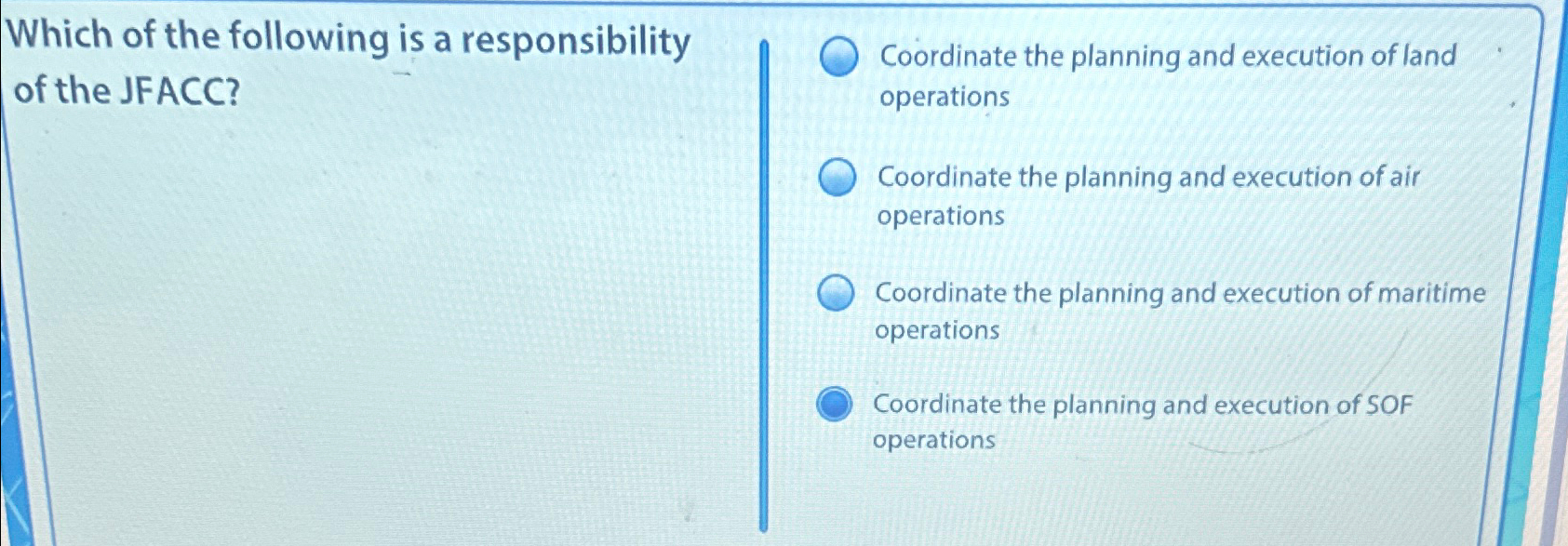 Solved Which of the following is a responsibility of the | Chegg.com