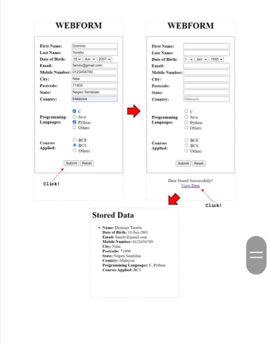 2 Reproduce The Following Webform Create An Sql