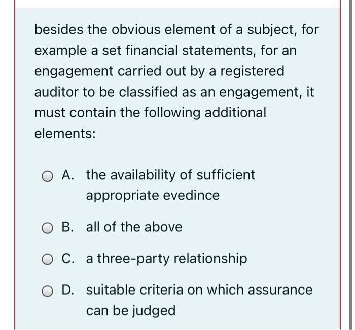 Solved besides the obvious element of a subject, for example | Chegg.com