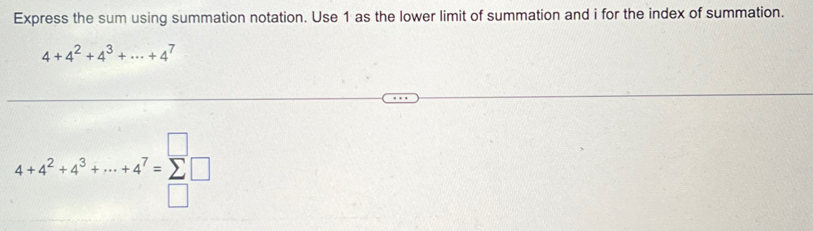 Solved Express The Sum Using Summation Notation Use 1 ﻿as 1829