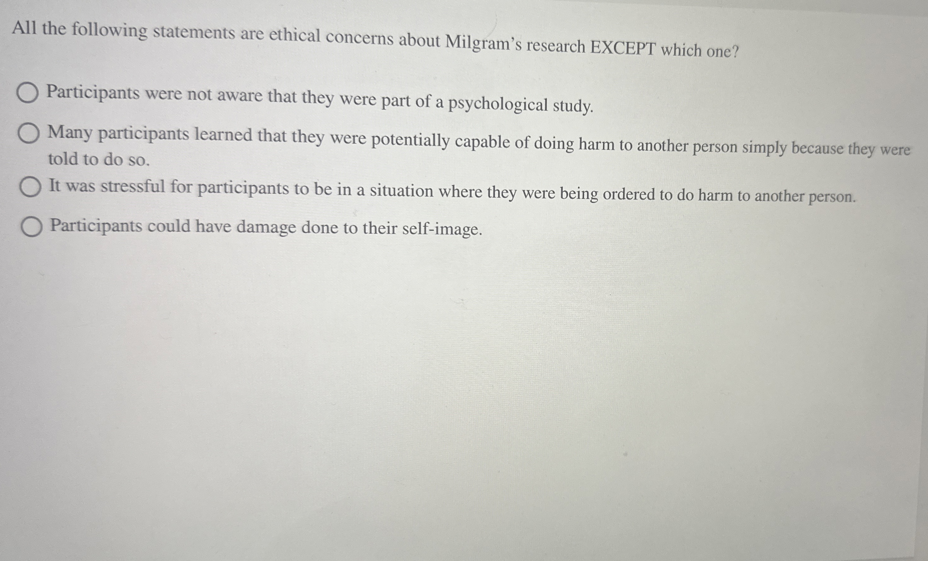 Solved All the following statements are ethical concerns | Chegg.com