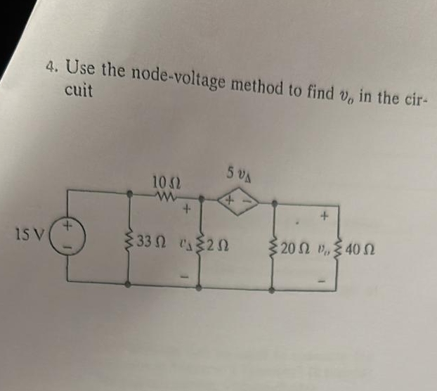 Solved Use the node-voltage method to find v0 ﻿in the | Chegg.com