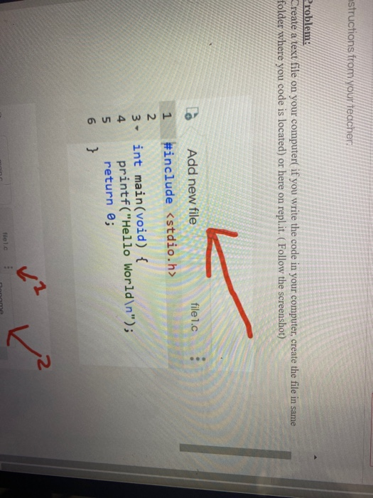 Solved structions from your teacher. Problem: Create a text | Chegg.com