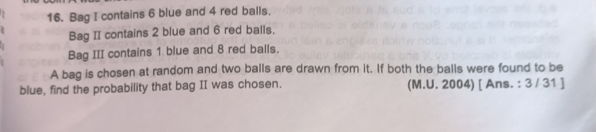 Solved Bag I contains 6 ﻿blue and 4 ﻿red balls.Bag II | Chegg.com