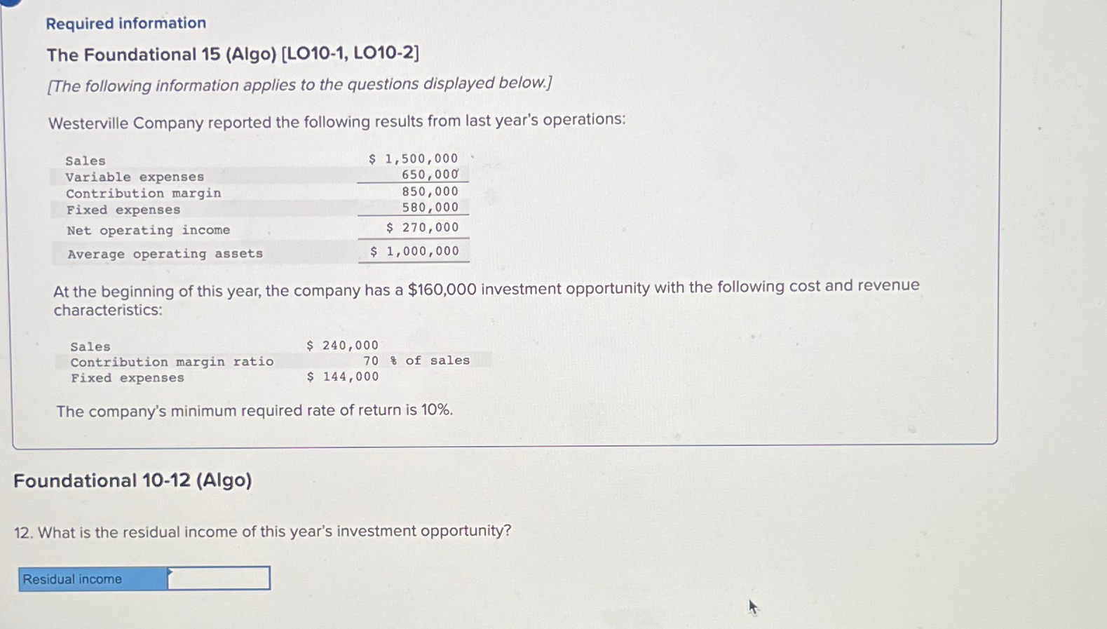 Solved Required informationThe Foundational | Chegg.com
