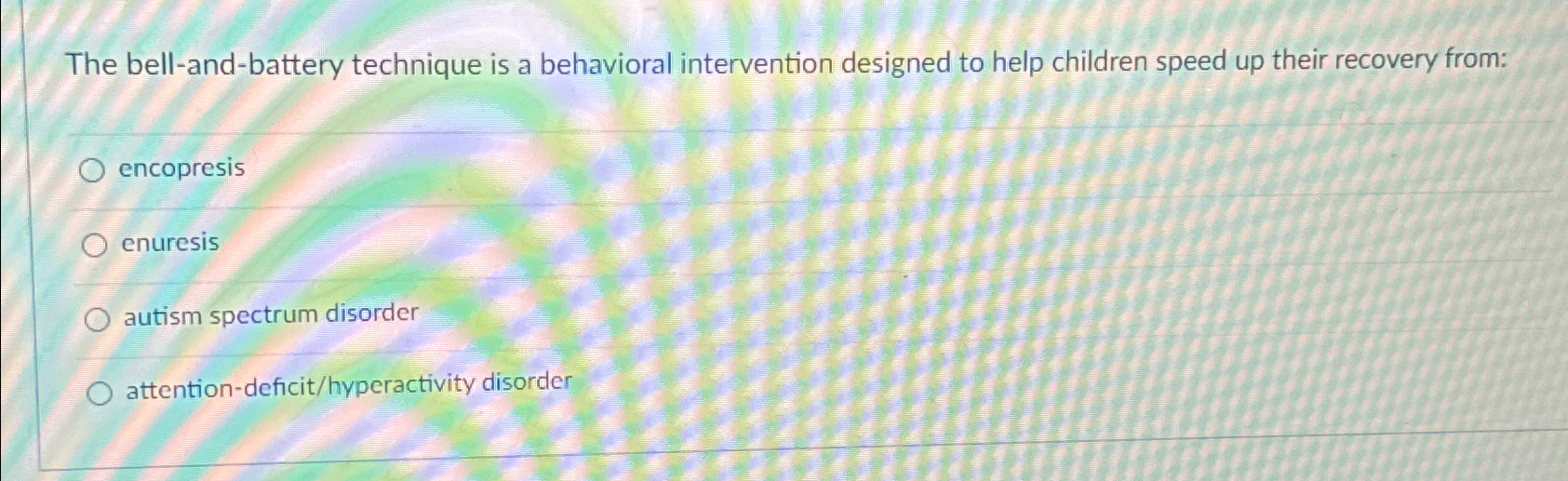 Solved The bell-and-battery technique is a behavioral | Chegg.com