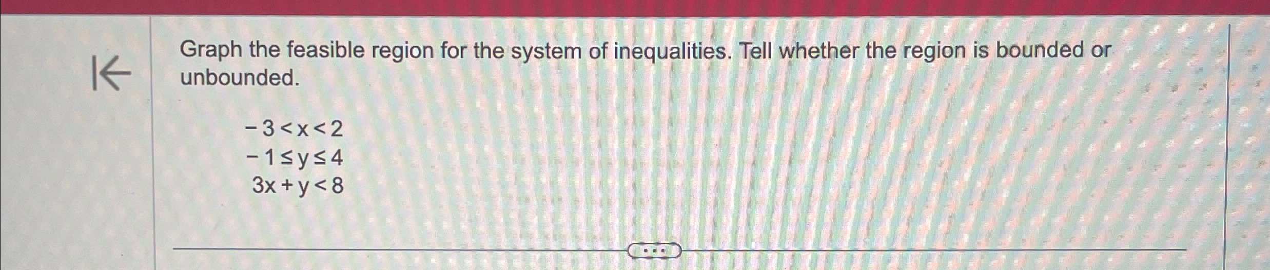 Solved Graph the feasible region for the system of | Chegg.com