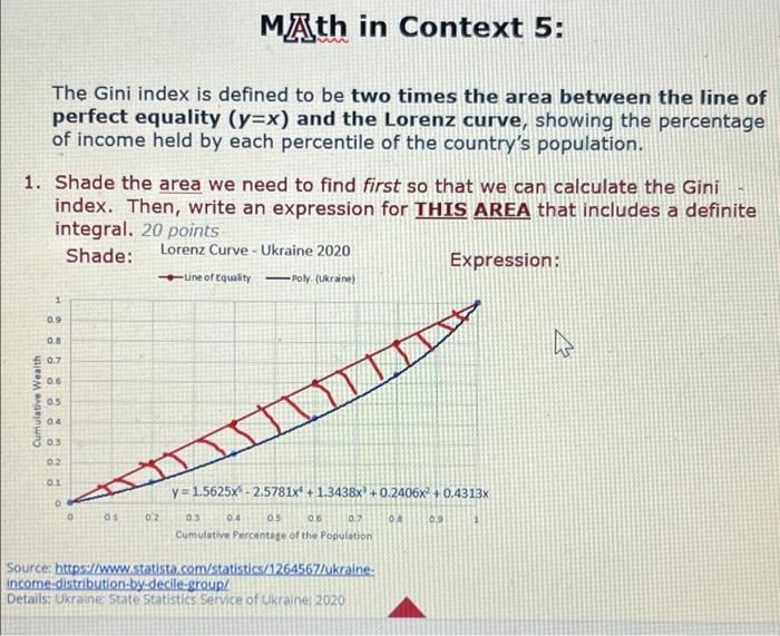Solved MAth in Context 5: 5 The Gini index is defined to be | Chegg.com