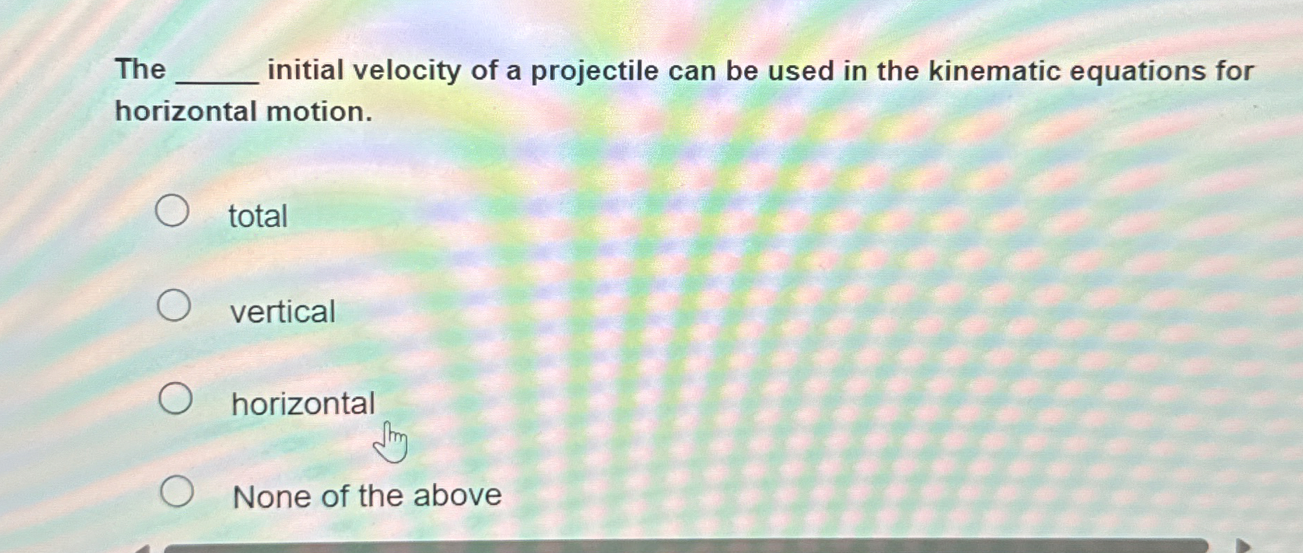 Solved Market of cheriosThe initial velocity of a projectile | Chegg.com
