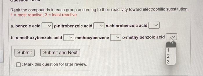 Solved Rank the compounds in each group according to their | Chegg.com