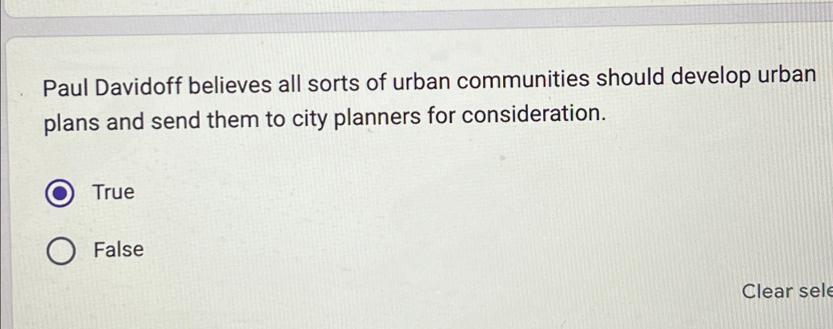 Solved Paul Davidoff believes all sorts of urban communities | Chegg.com