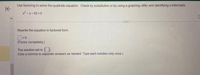 Solved Use factoring to solve the quadratic equation. Check | Chegg.com