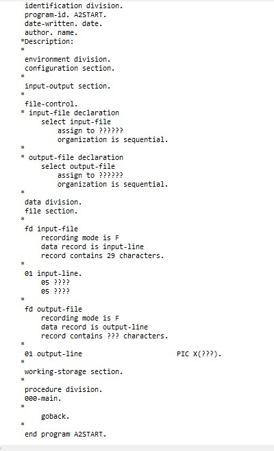 Solved identification division.program-id. | Chegg.com