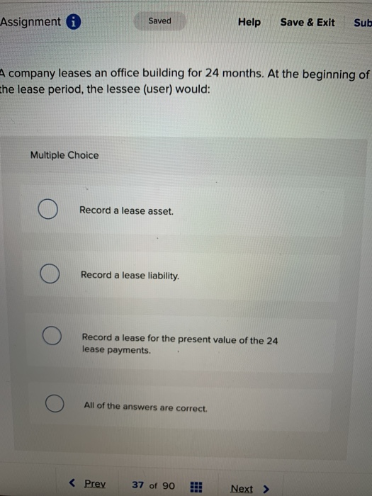 Solved Assignment Saved Help Save & Exit Sub A company | Chegg.com Solved Assignment Saved Help Save & Exit Sub A company | Chegg.com