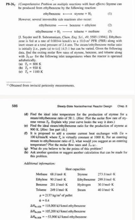 Solved refer to the book elements of chemical reactor design | Chegg.com