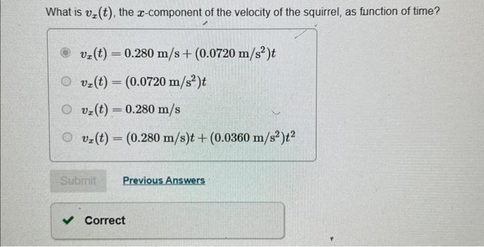 Solved At T 6 00 S How Far Is The Squirrel From Its Initial