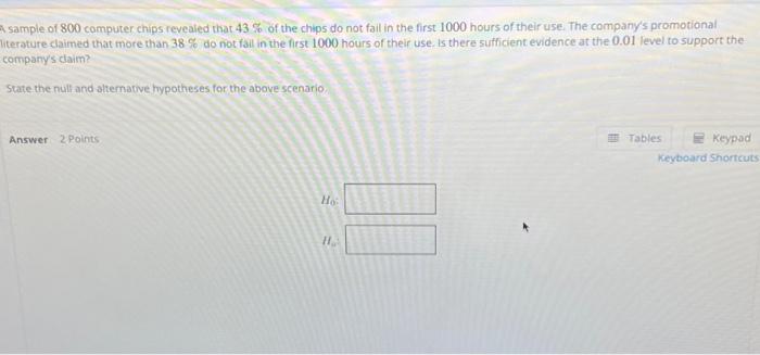 Solved A sample of 800 computer chips revealed that 43% of | Chegg.com