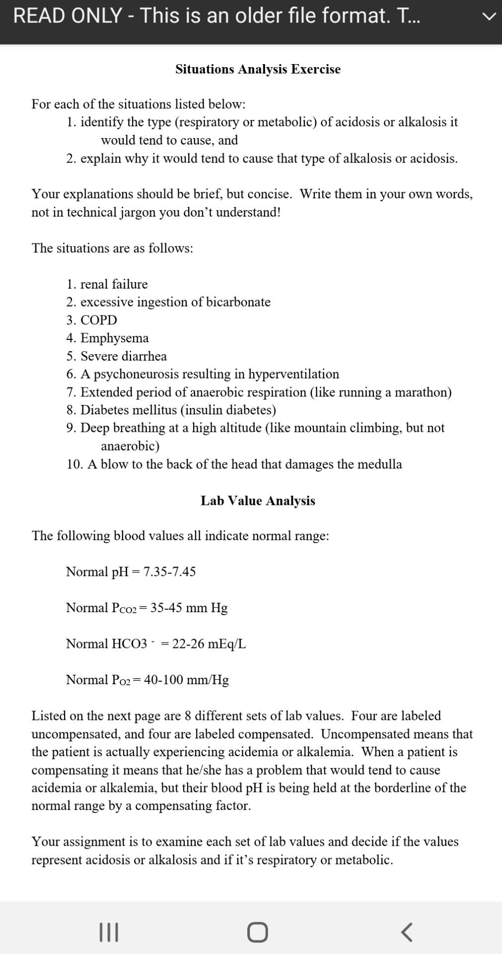 Solved READ ONLY - This is an older file format. T... | Chegg.com